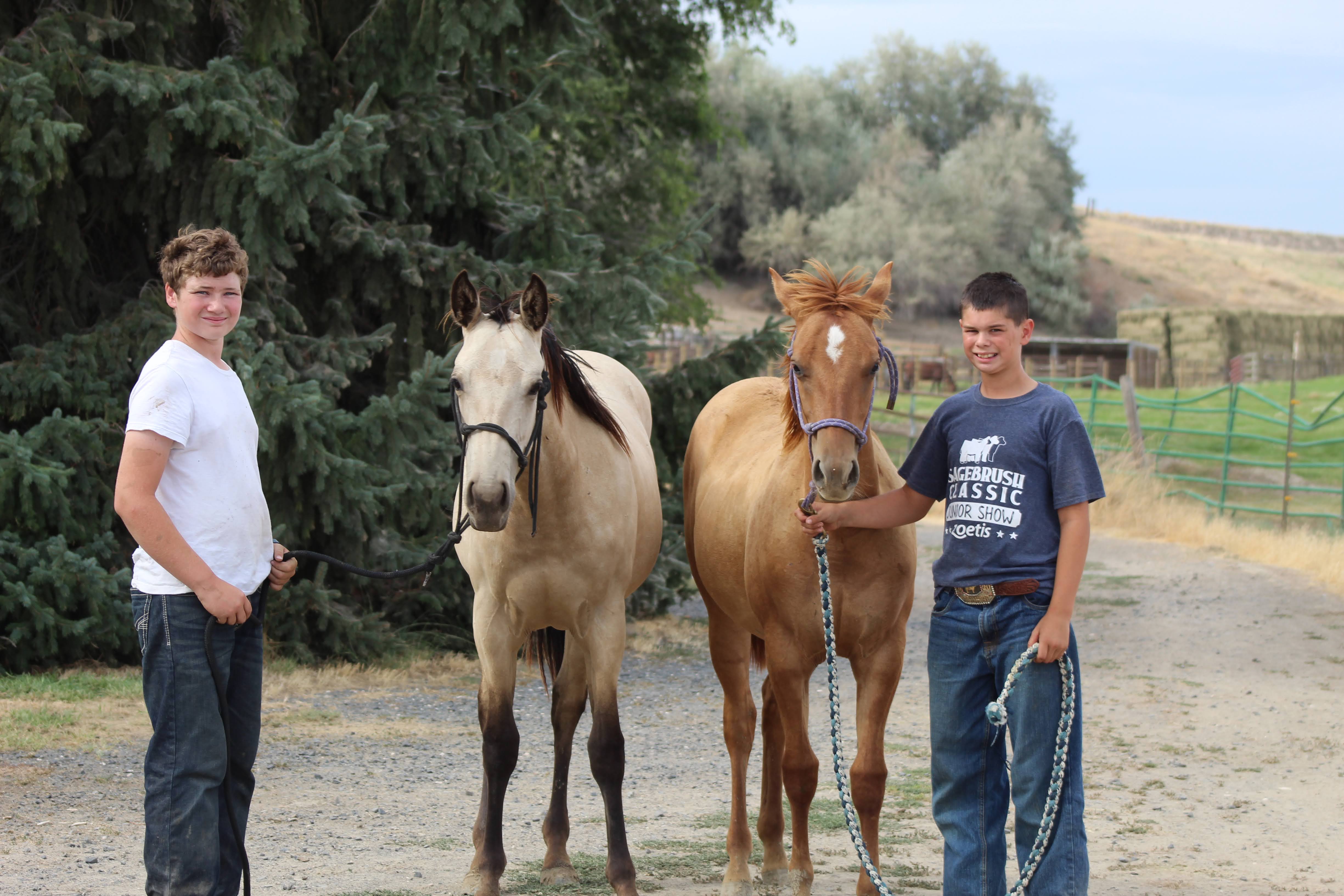 Kaine with Nelly and kade with Freckles Aug 2020 | KT Ranch